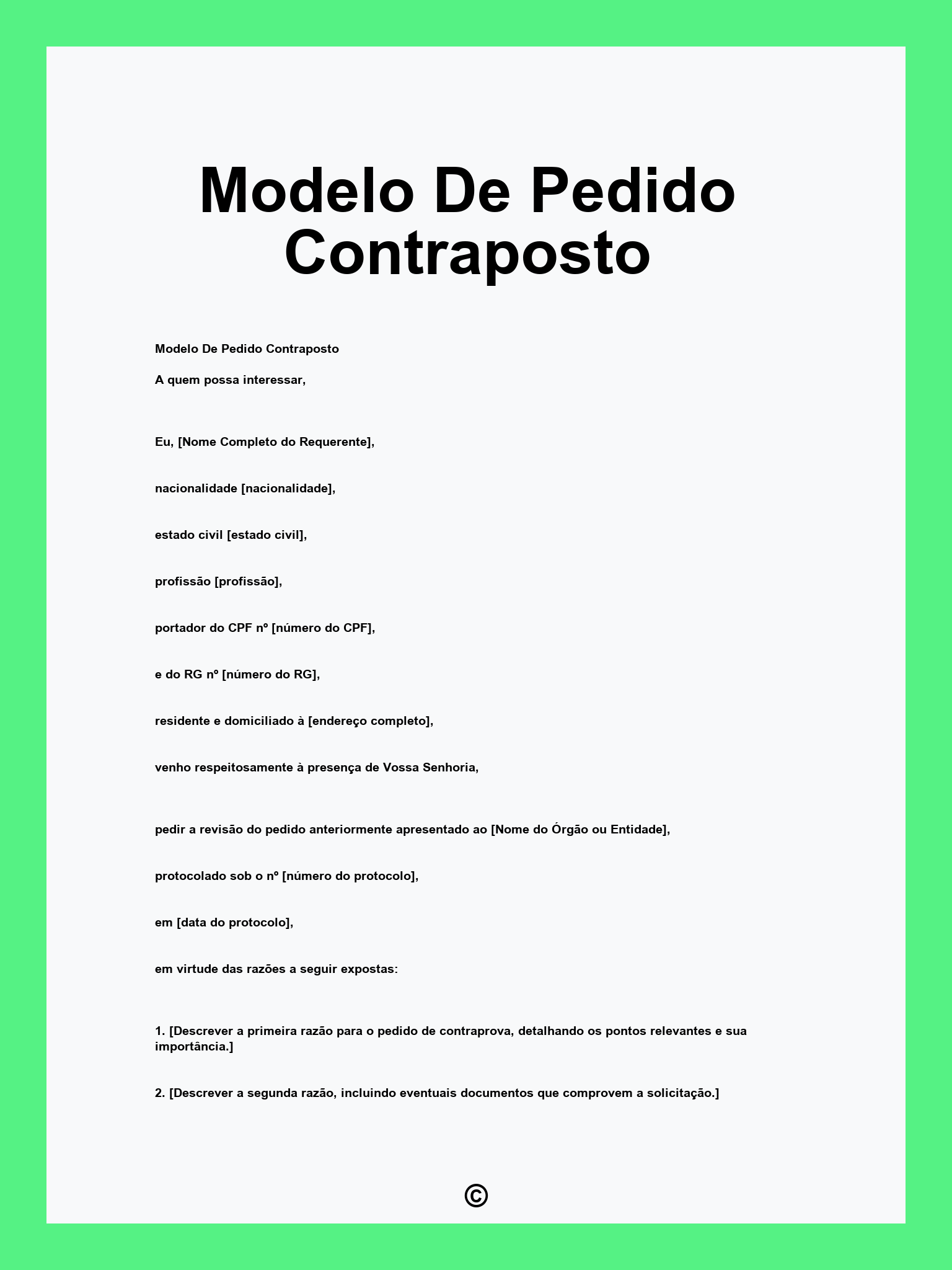 Modelo De Pedido Contraposto